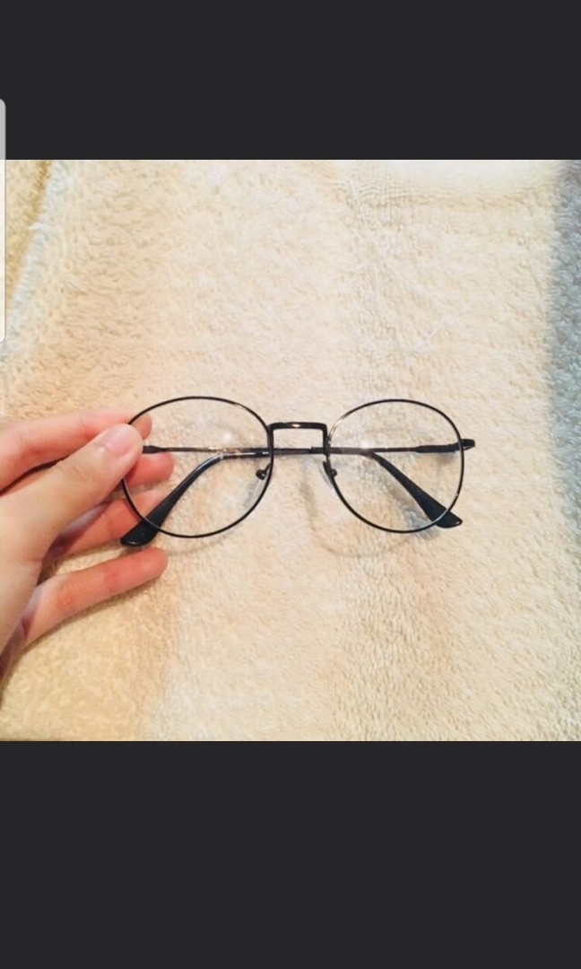 Black Round Hipster Korean Specs, Women's Fashion, Watches ...