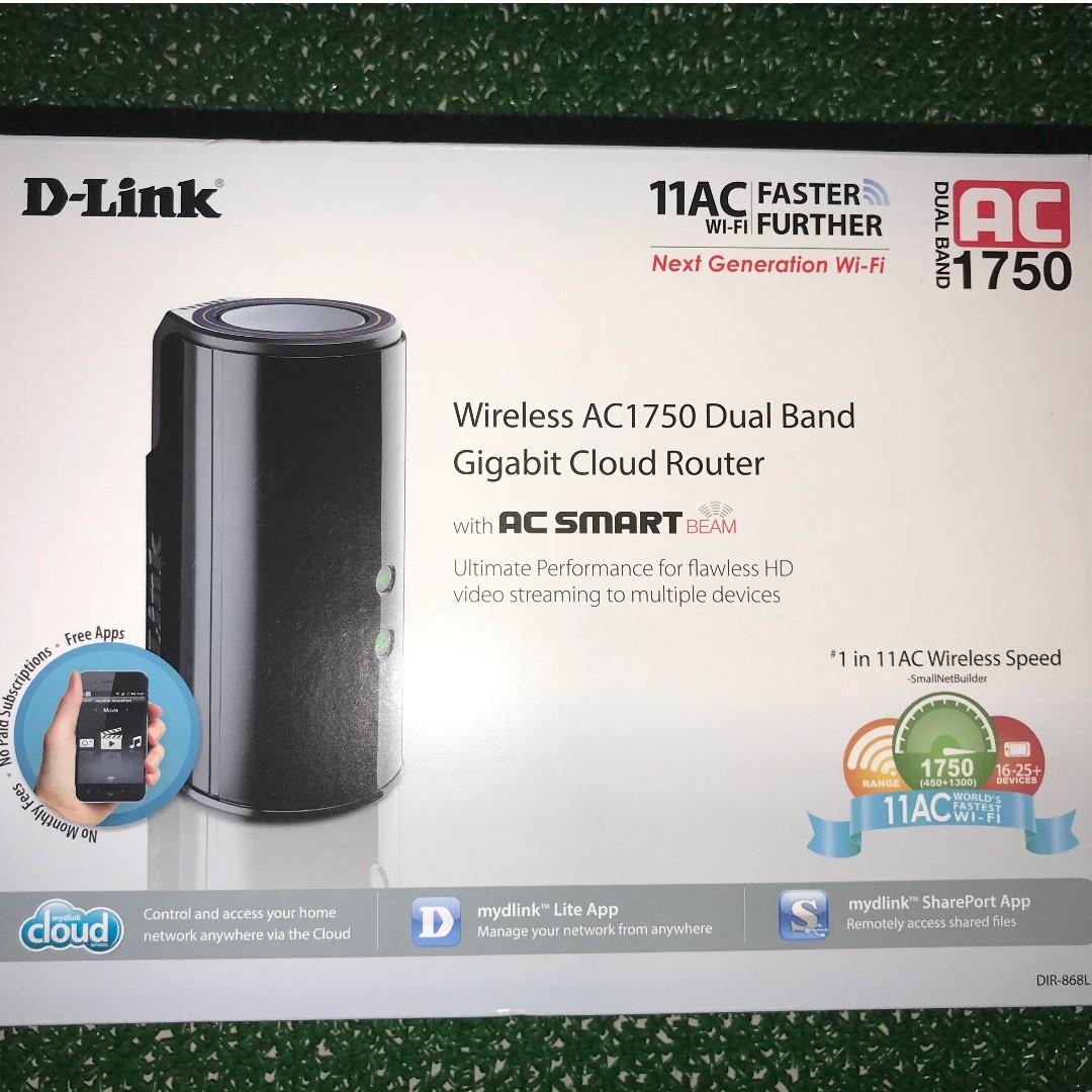 Dlink DIR-868L Wireless AC1750Dual-Band Gigabit Cloud Router USB 3.0 ...
