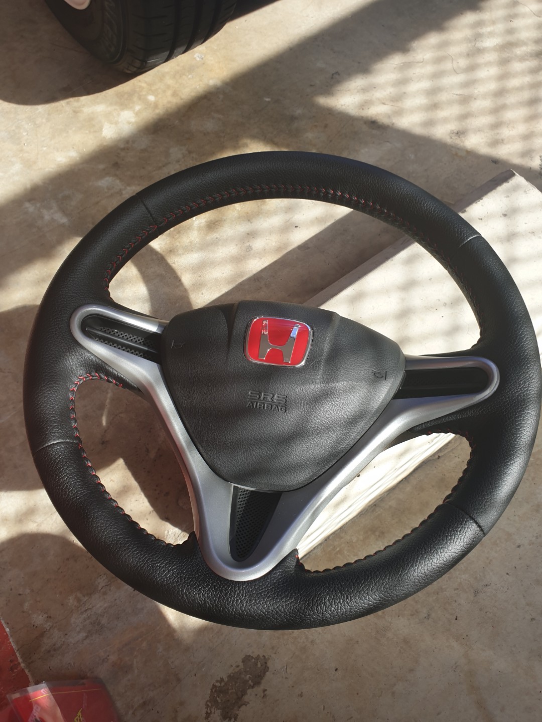 Honda GE Fit/Jazz original rewrapped steering wheel, Car Accessories ...