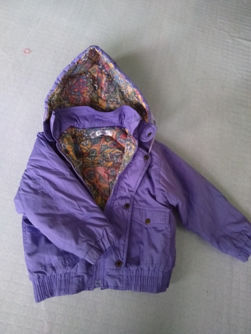 Purple hooded jacket, Babies & Kids, Babies & Kids Fashion on Carousell