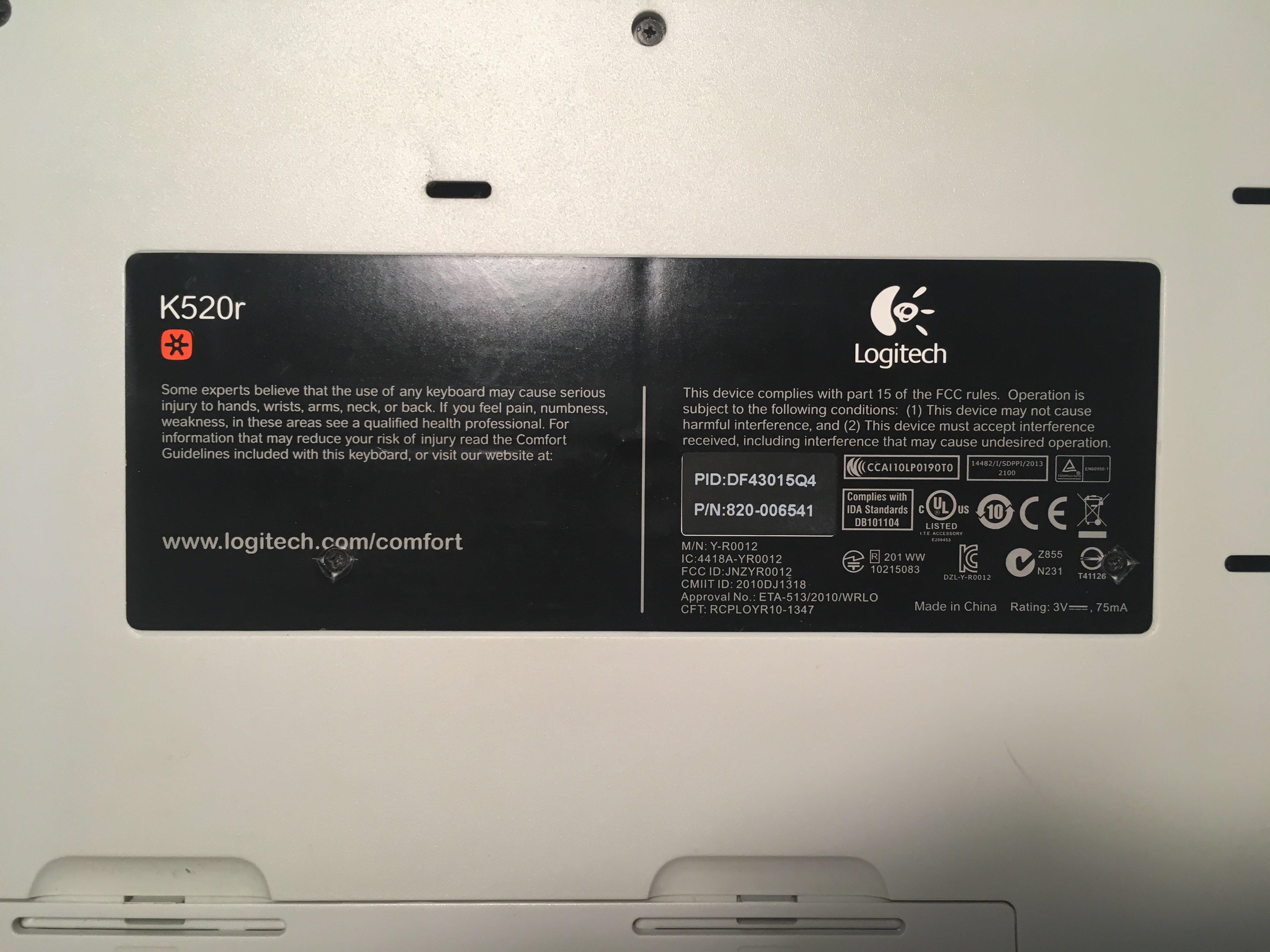 Logitech K R Keyboard Unifying Receiver Computers Tech Parts Accessories Computer