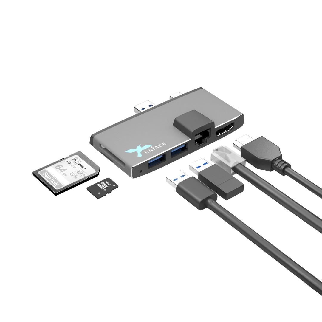 Microsoft Surface Pro 5 6 6 In 1 Usb3 0 Hub Reader Hdmi And Lan