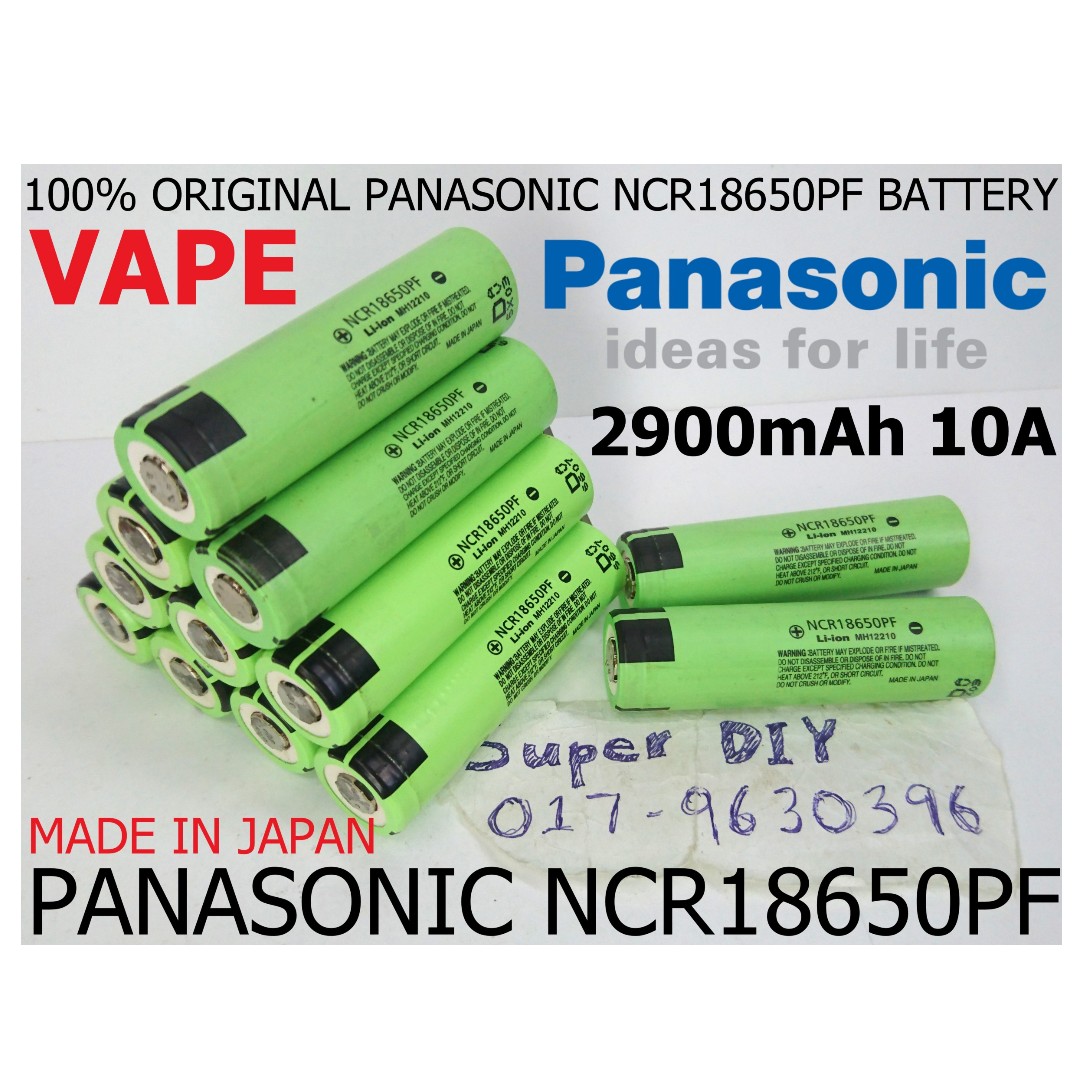 Panasonic NCR18650PF 3.7V 2900mAh Li-Ion Rechargeable High drain Vape Battery, Computers & Tech ...