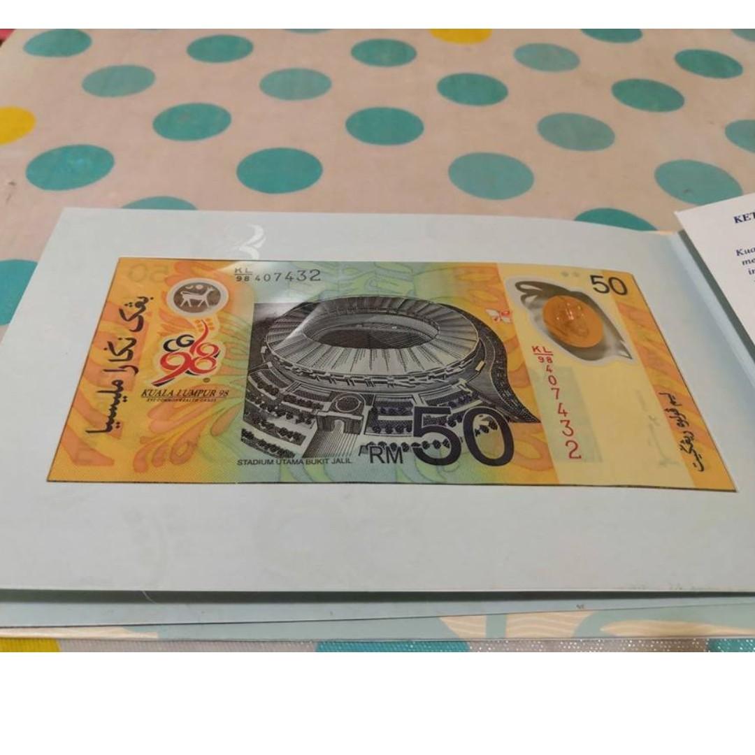 Rm50 Year 1998 KL Sukan Komanwel, Hobbies & Toys, Memorabilia & Collectibles, Currency on Carousell