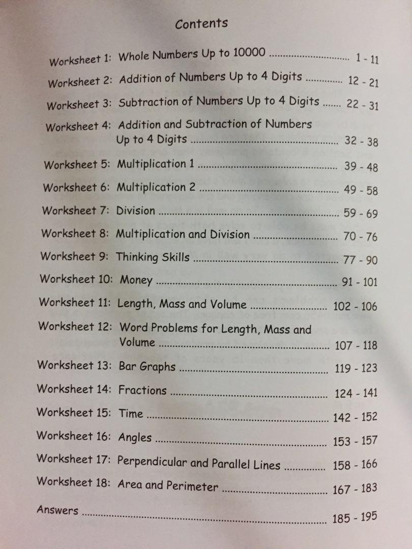 Primary 3 -Topic by topic Maths Worksheets , Hobbies & Toys, Books ...