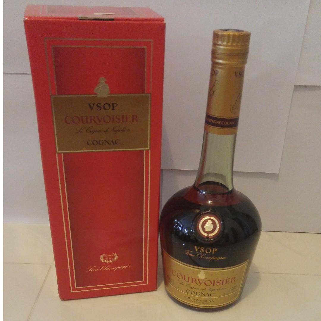 (880) 80-90年代 COURVOISIER VSOP 1000ml (有盒) 日本法國舊酒洋酒威士忌白蘭地干邑拿破崙whisky ...