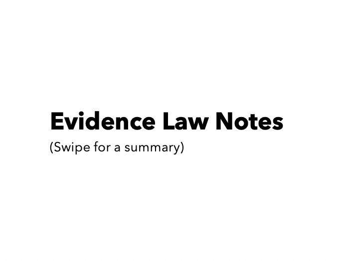 Evidence Law Notes / Cheat Sheet, Hobbies & Toys, Books & Magazines ...