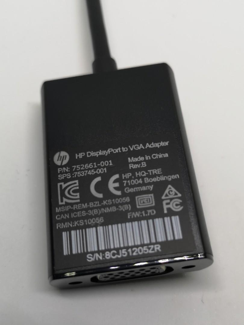 HP DisplayPort To VGA Adapter, Computers & Tech, Parts & Accessories ...