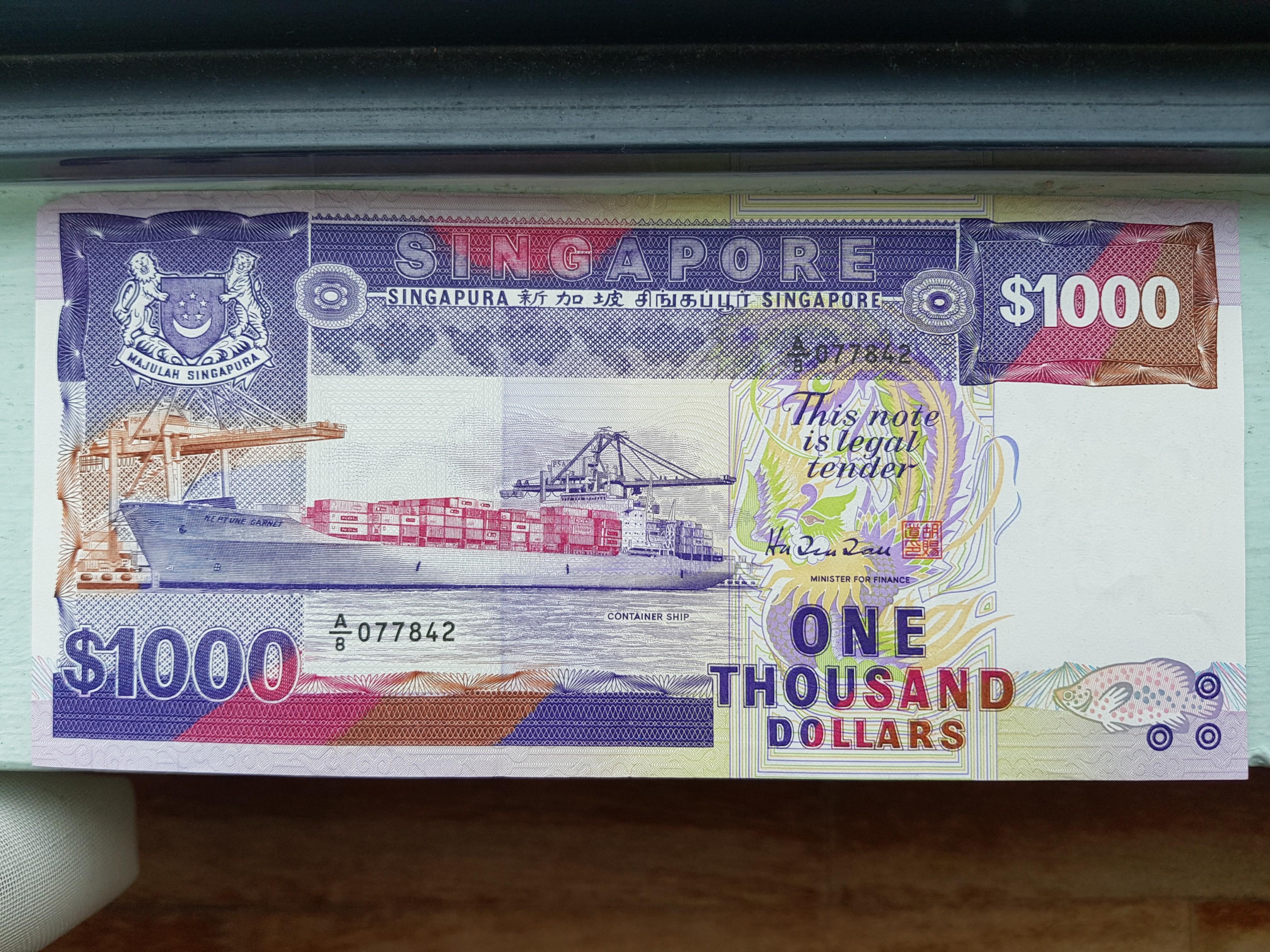 Old Singapore Ship Series Thousand 1000 note, Hobbies & Toys ...
