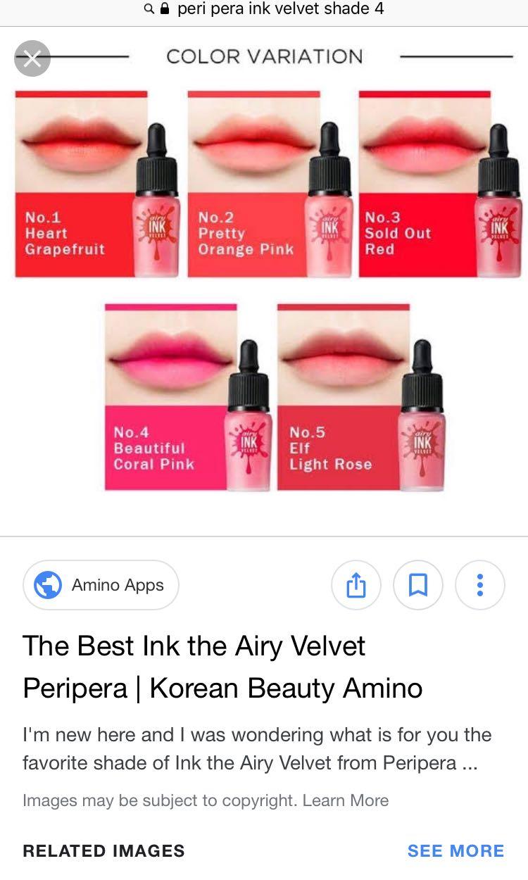 Peri pera airy ink velvet #4, Kesehatan & Kecantikan, Rias Wajah di ...