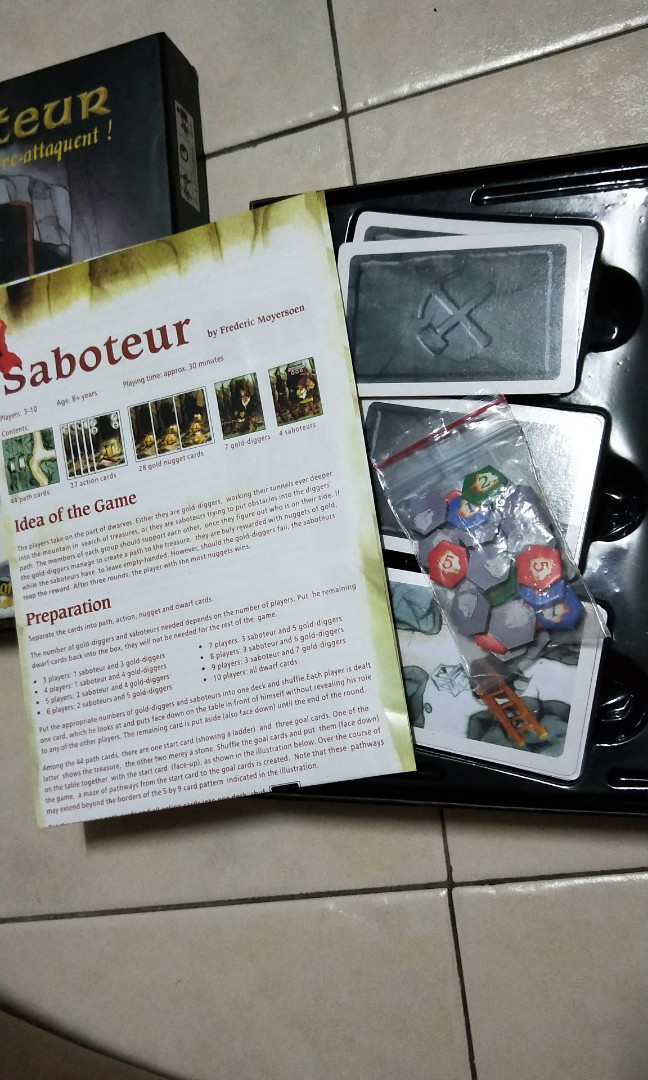 Saboteur 1 including extension, Toys & Games, Board Games & Cards on ...