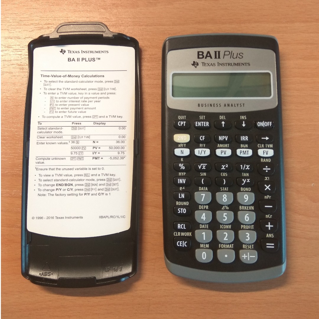 Financial calculator Texas Instruments BA II Plus, Hobbies & Toys ...