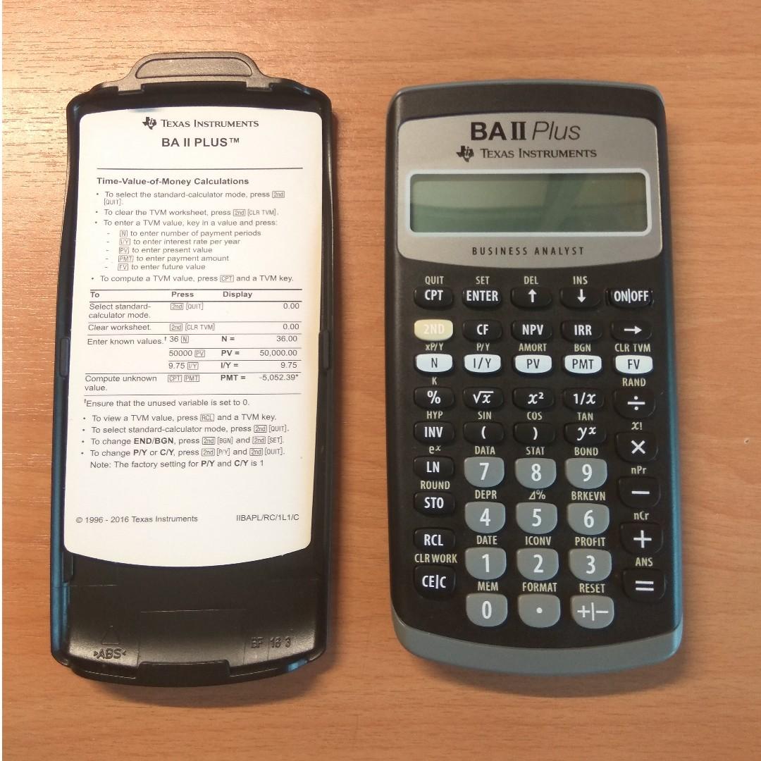 Financial calculator Texas Instruments BA II Plus, Hobbies & Toys ...