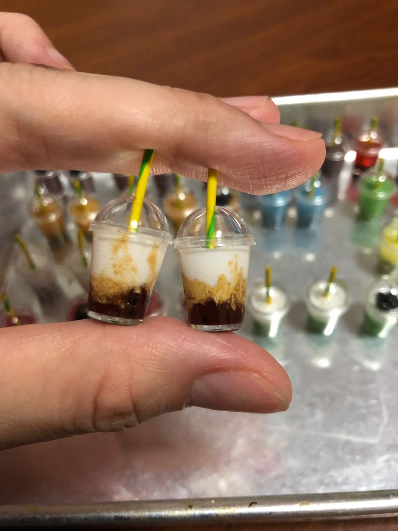 Handmade Miniature Bubble tea with pearl (mix flavour), Hobbies & Toys ...