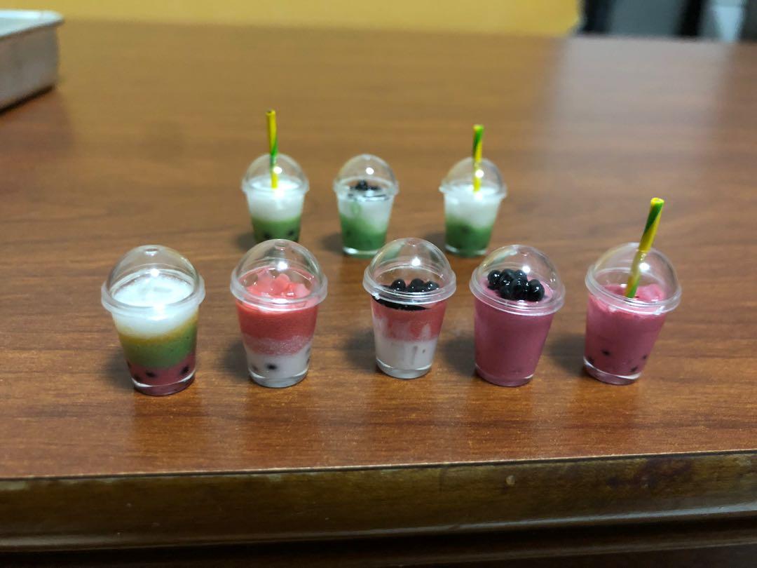 Handmade Miniature Bubble tea with pearl (mix flavour), Hobbies & Toys ...
