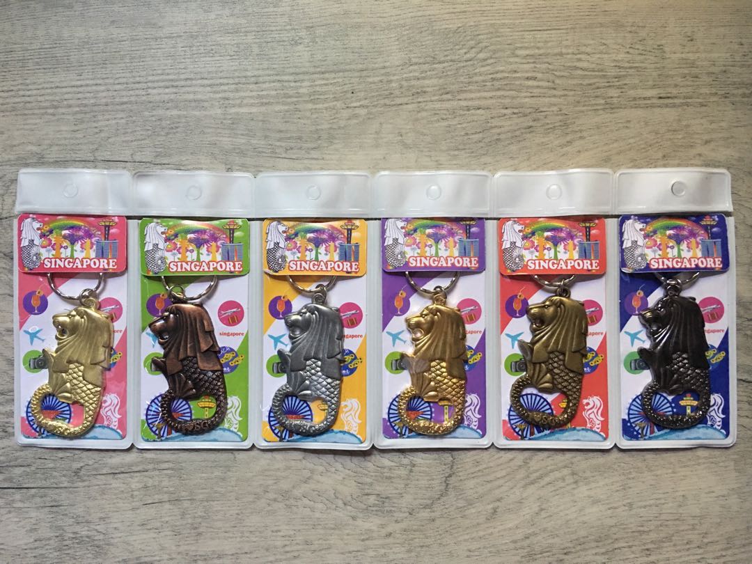 Singapore Merlion Souvenir Keychain/Bottle opener, Women's Fashion ...