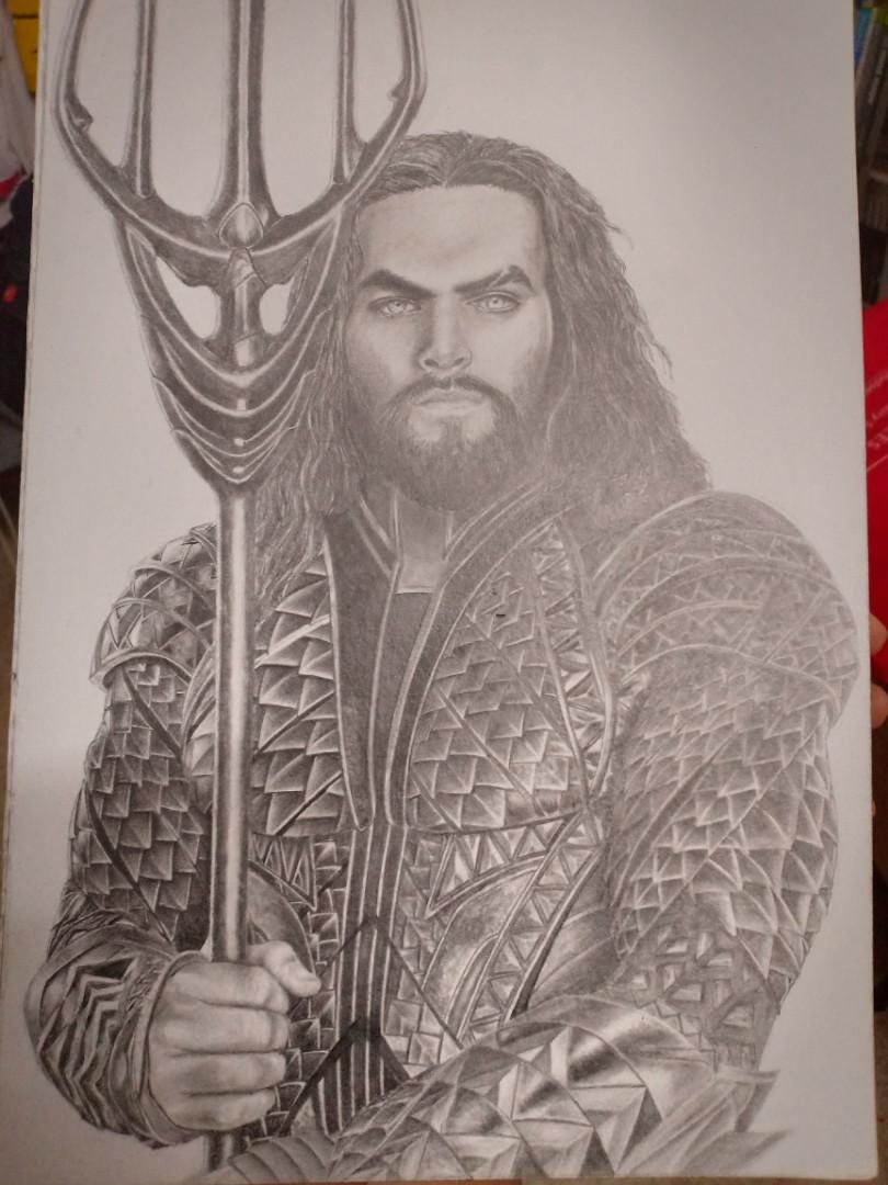 Aquaman (DCU) portrait pencil drawing, Hobbies & Toys, Stationery ...