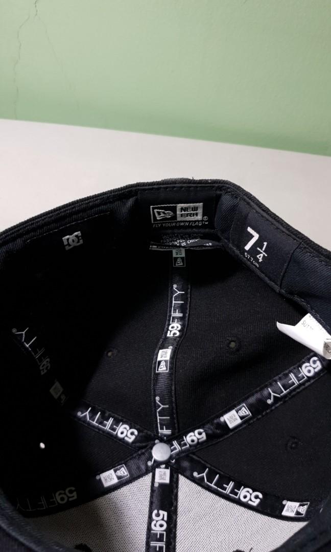 Authentic New Era DC Cap 59fifty Cap Black White, Men's Fashion ...