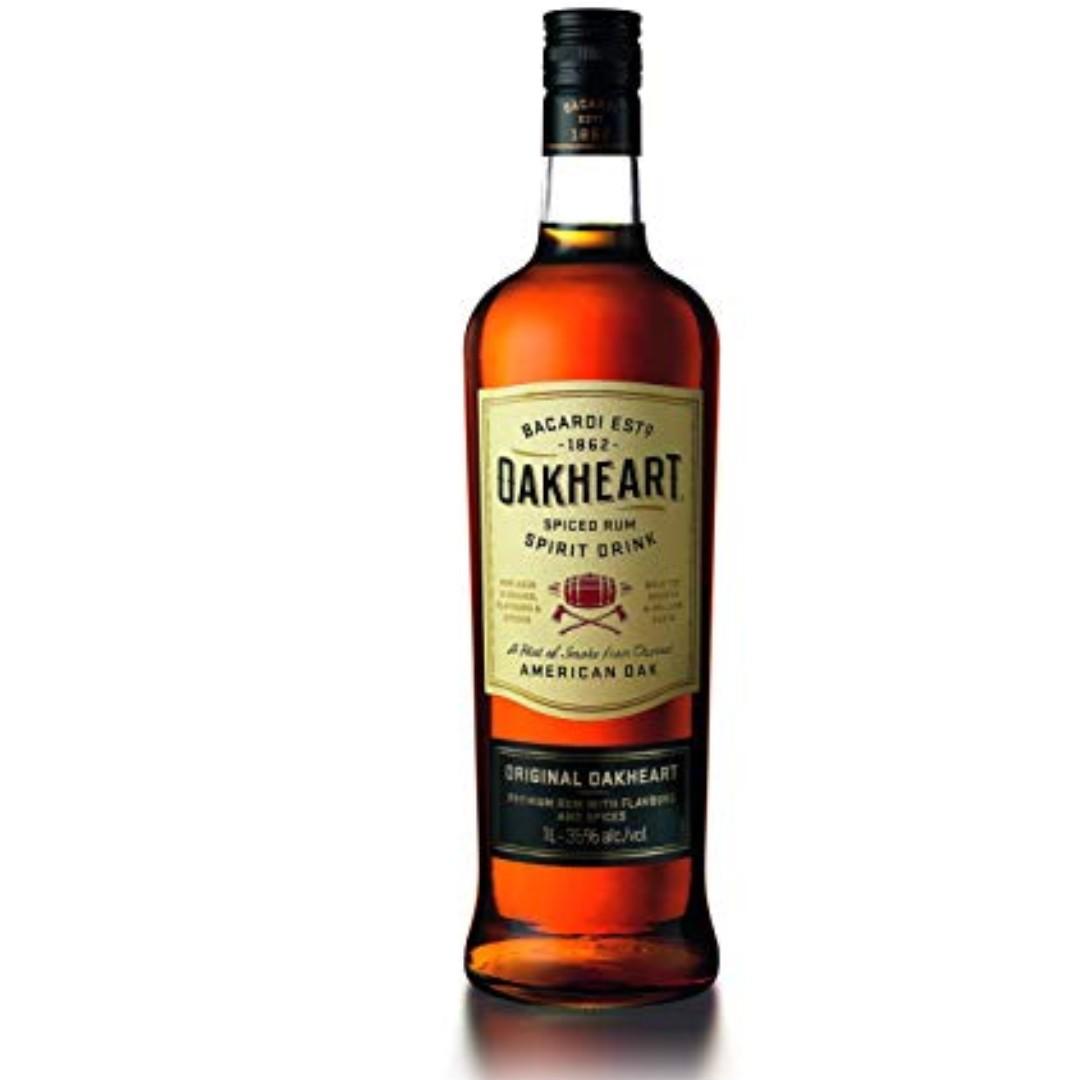 Bacardi Oakheart Rum 1L, Food & Drinks, Alcoholic Beverages on Carousell