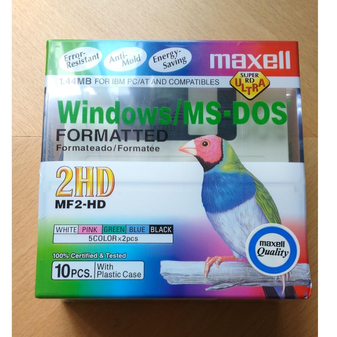 全新Maxwell 原裝 1.4MB computer diskette 電腦磁碟 盒装10片彩虹色, 電腦＆科技, 電腦周邊及配件, 硬碟及 ...