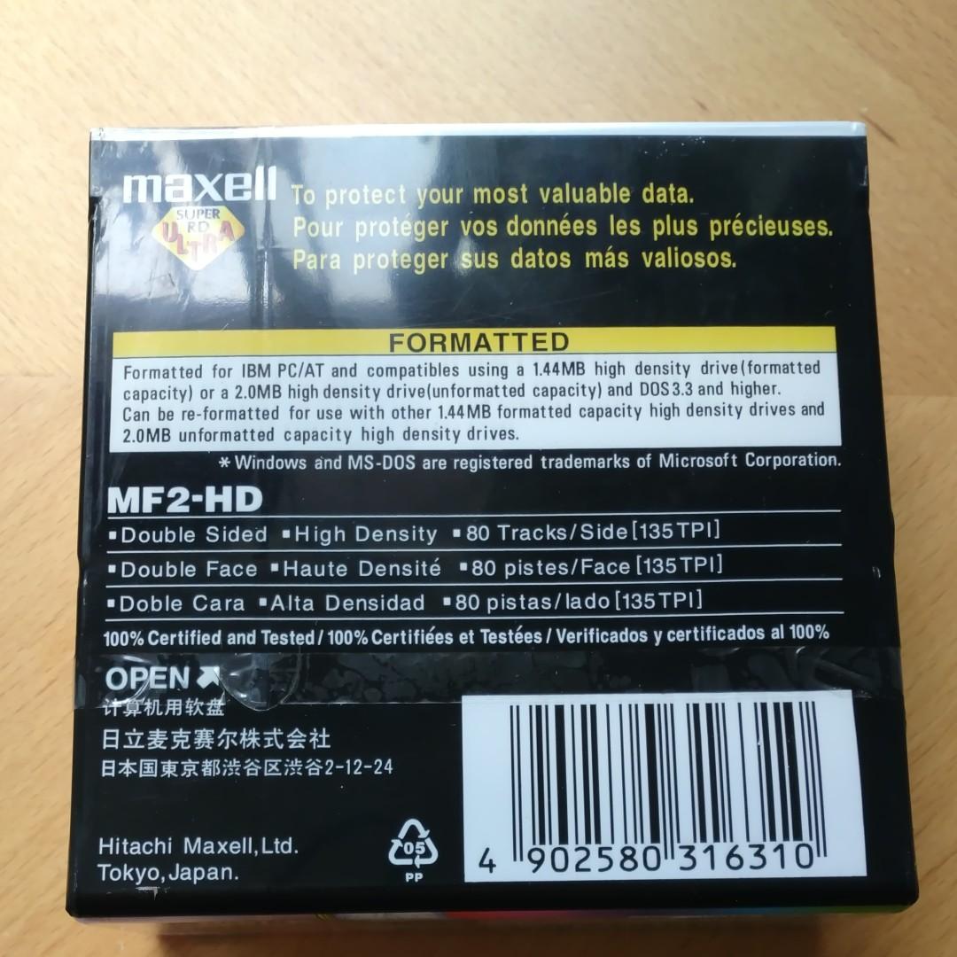 全新Maxwell 原裝 1.4MB computer diskette 電腦磁碟 盒装10片彩虹色, 電腦＆科技, 電腦周邊及配件, 硬碟及 ...