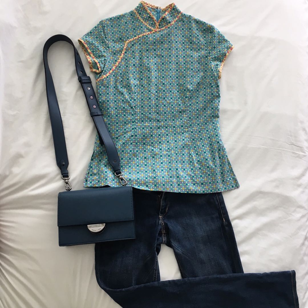Modern samfoo blouse, Women's Fashion, Tops, Blouses on Carousell