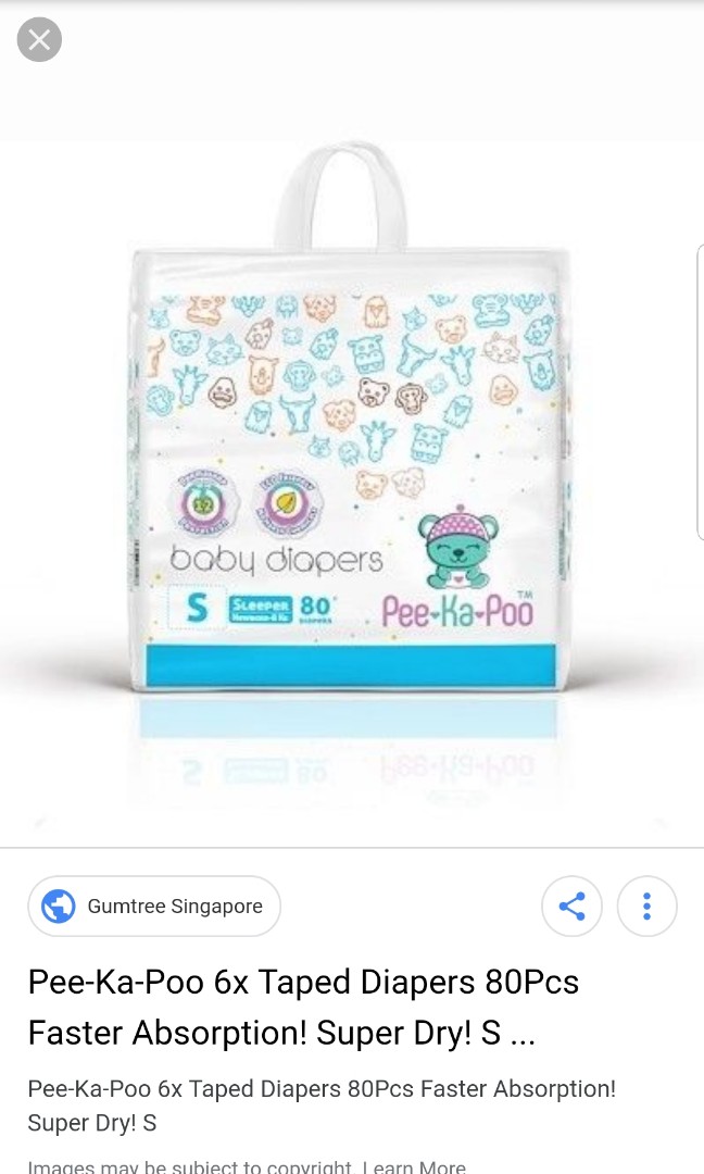 Peekapoo Diaper size S, Babies & Kids, Bathing & Changing, Diapers ...