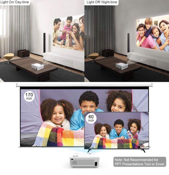 QKK 2400 Lux Mini Projector -Full HD LED Projector 1080P Supported ...