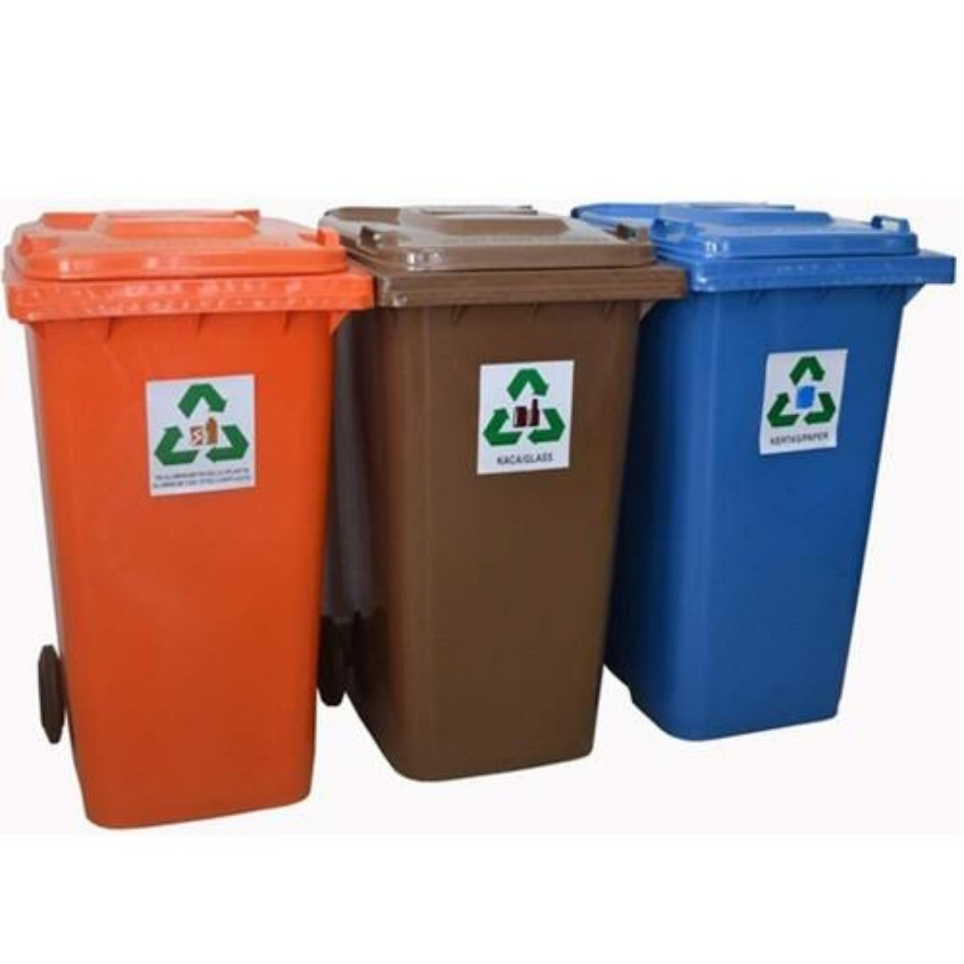 Recycle Bin Set of 3 in 1 Blue Brown Orange BP120, Furniture & Home ...