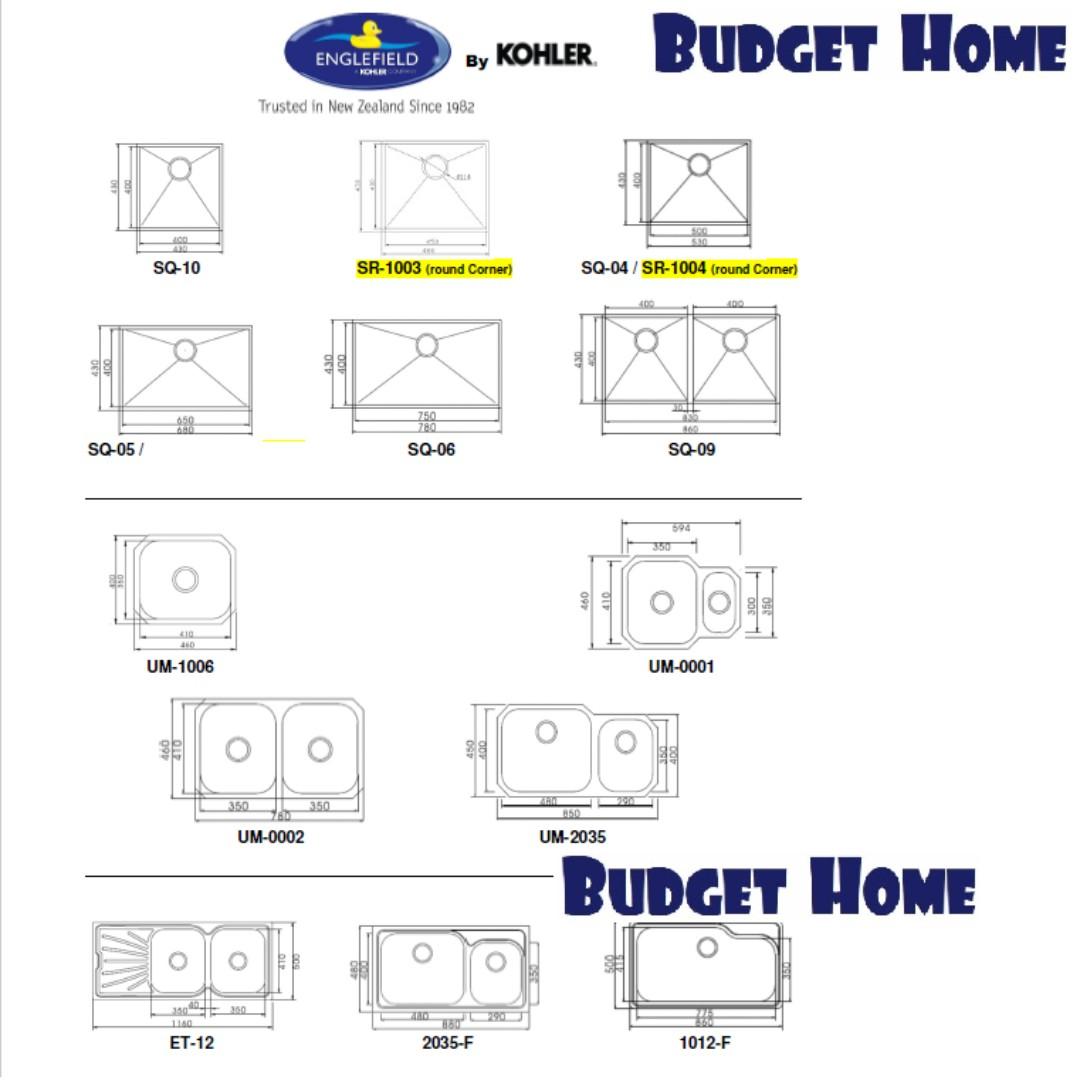 Englefield KITCHEN SINKs by kohler, Furniture & Home Living, Bathroom ...