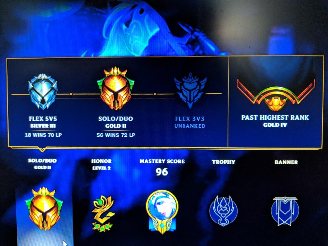League Of Legends Account Gold 2 with Platinum MMR, Video Gaming ...