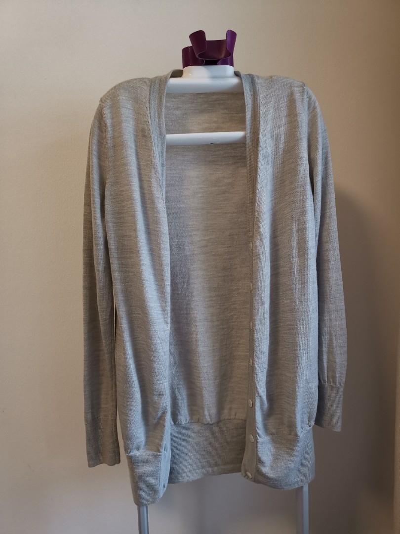 Muji Grey Cardigan, Women's Fashion, Coats, Jackets and Outerwear on ...