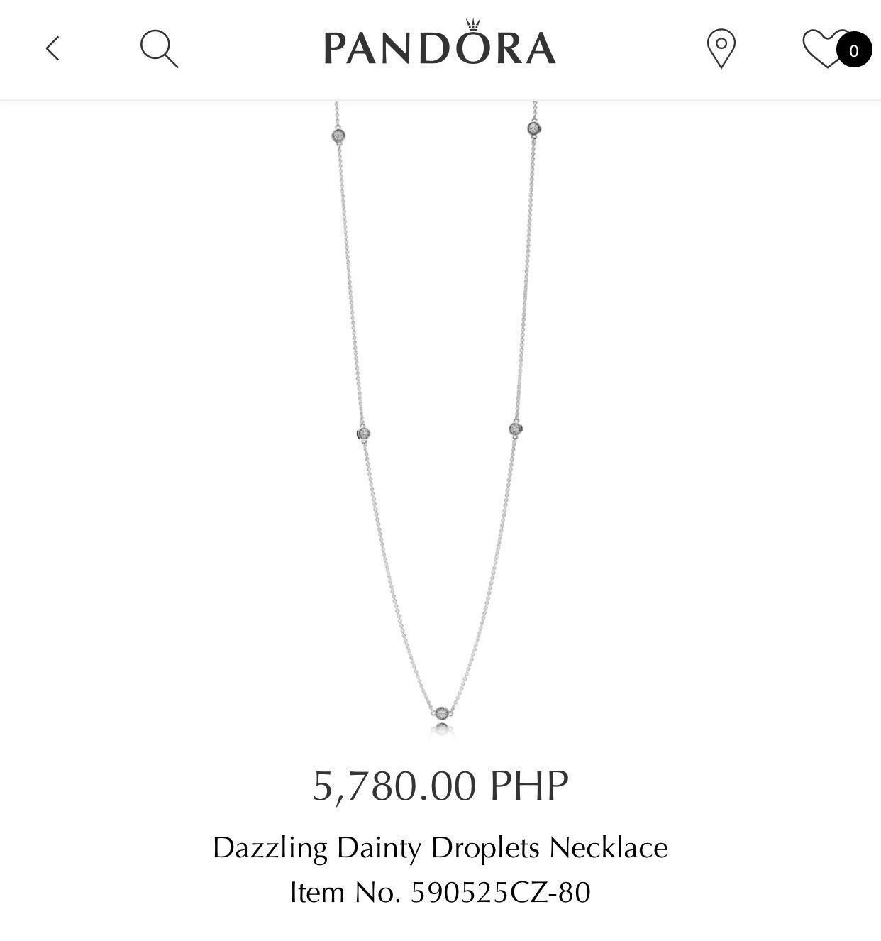 Brand New Auth Pandora Dazzling Dainty Droplets Necklace, Women's ...
