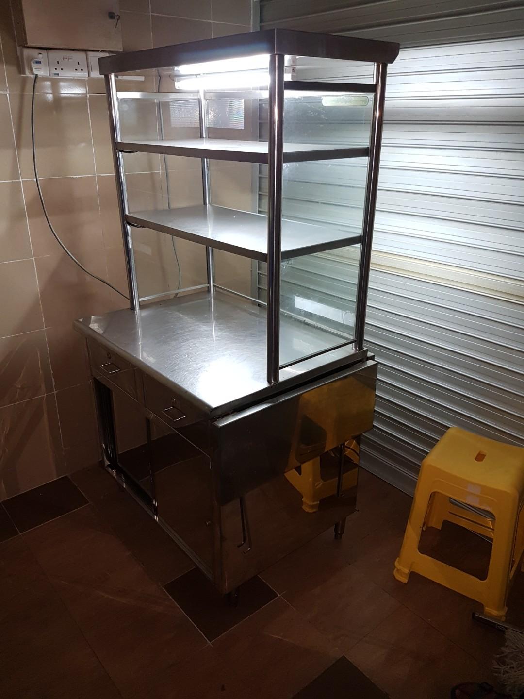 Commercial stainless steel display cabinet/table, Furniture & Home ...
