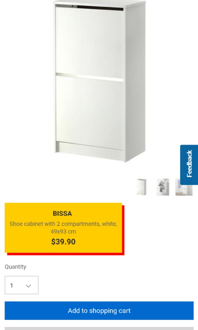 Ikea Bissa shoe cabinet, Furniture & Home Living, Furniture, Shelves ...