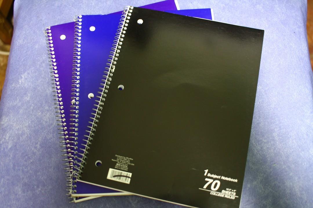 OfficeMax College Ruled 10.5"x8" Spiral Notebook, Hobbies & Toys ...