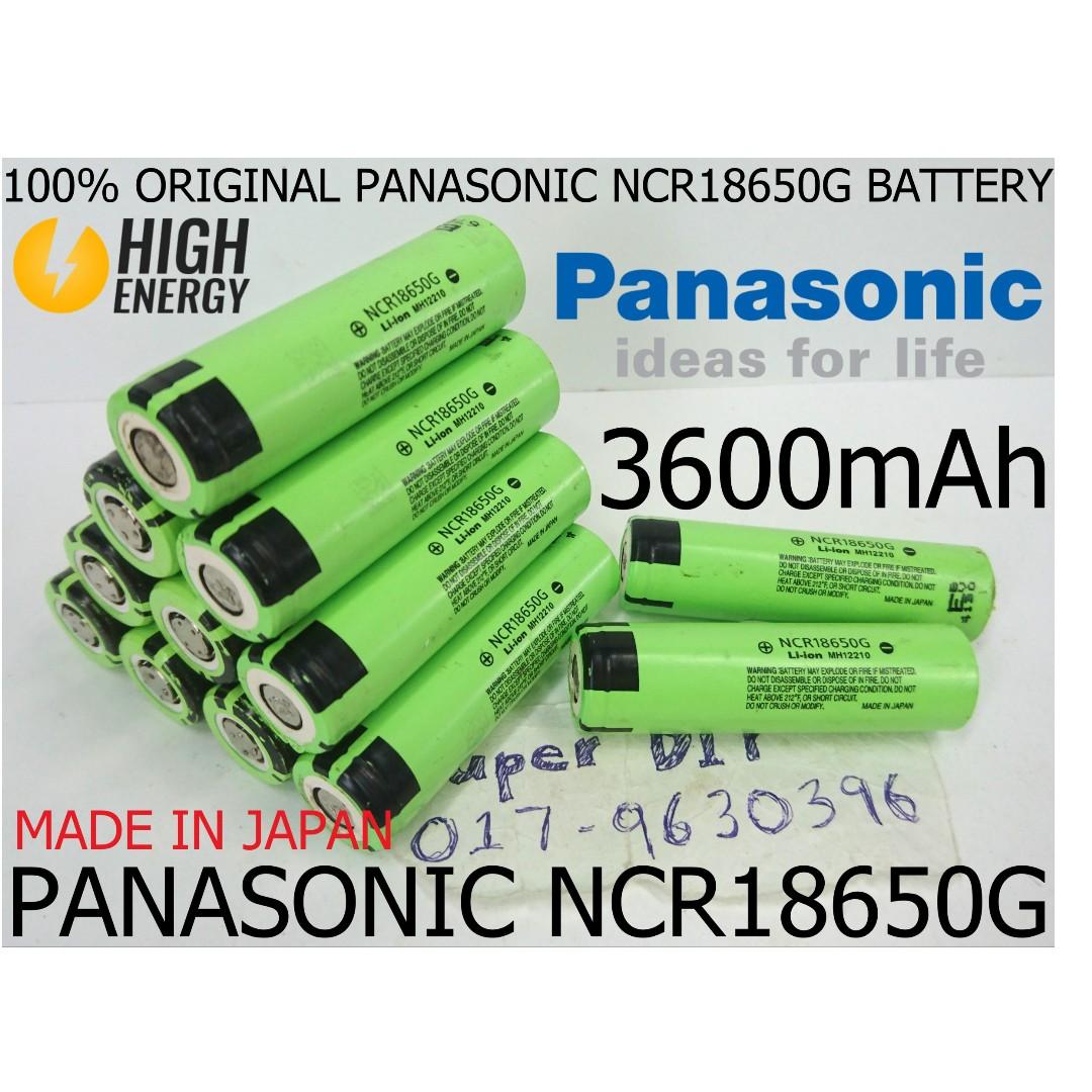 Panasonic NCR18650G 3.7V 3600mAh Li-Ion Rechargeable 18650 Battery LED ...