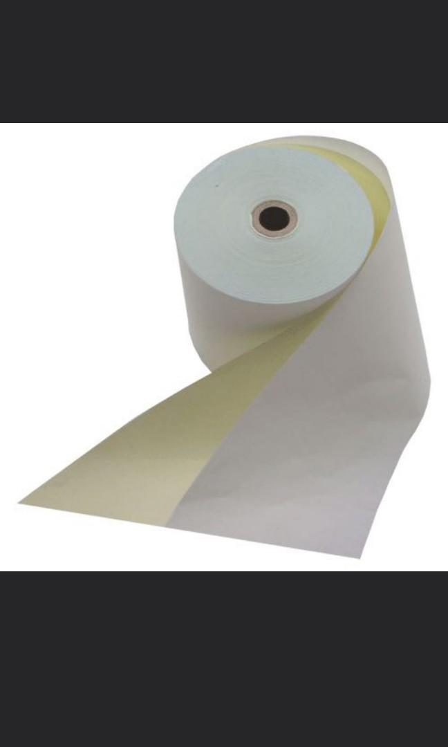 Receipt paper roll 2 Ply NCR (white/yellow), Hobbies & Toys, Stationery ...