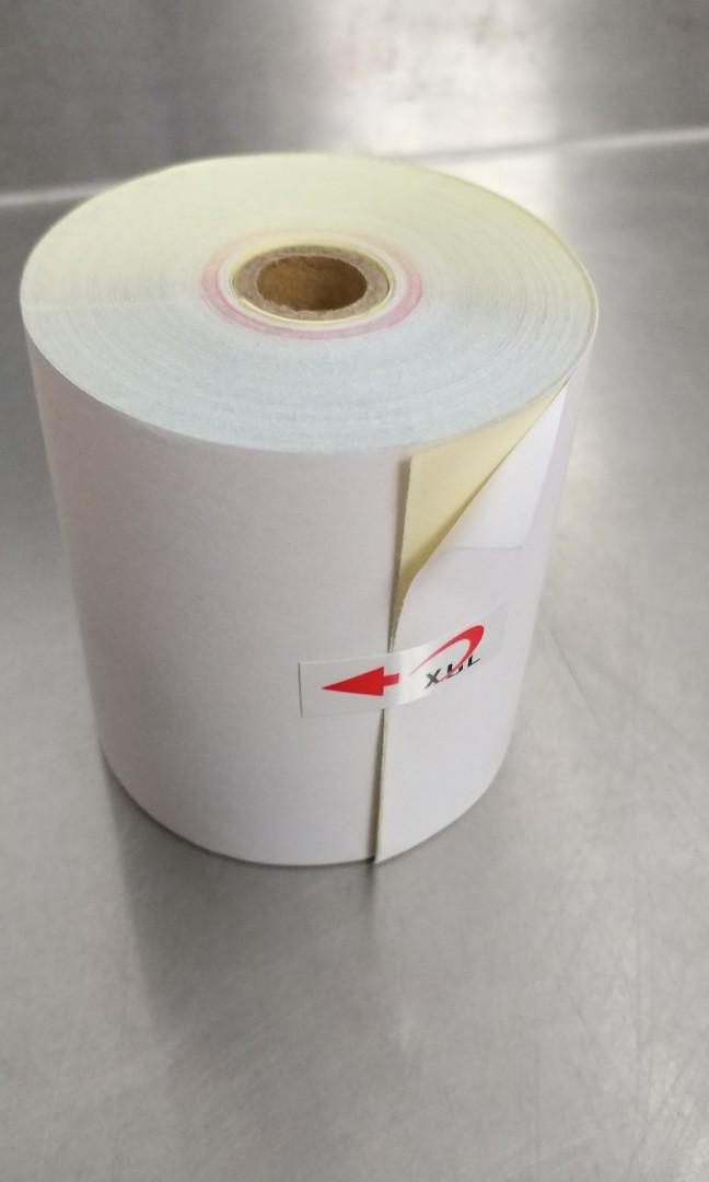 Receipt paper roll 2 Ply NCR (white/yellow), Hobbies & Toys, Stationery ...