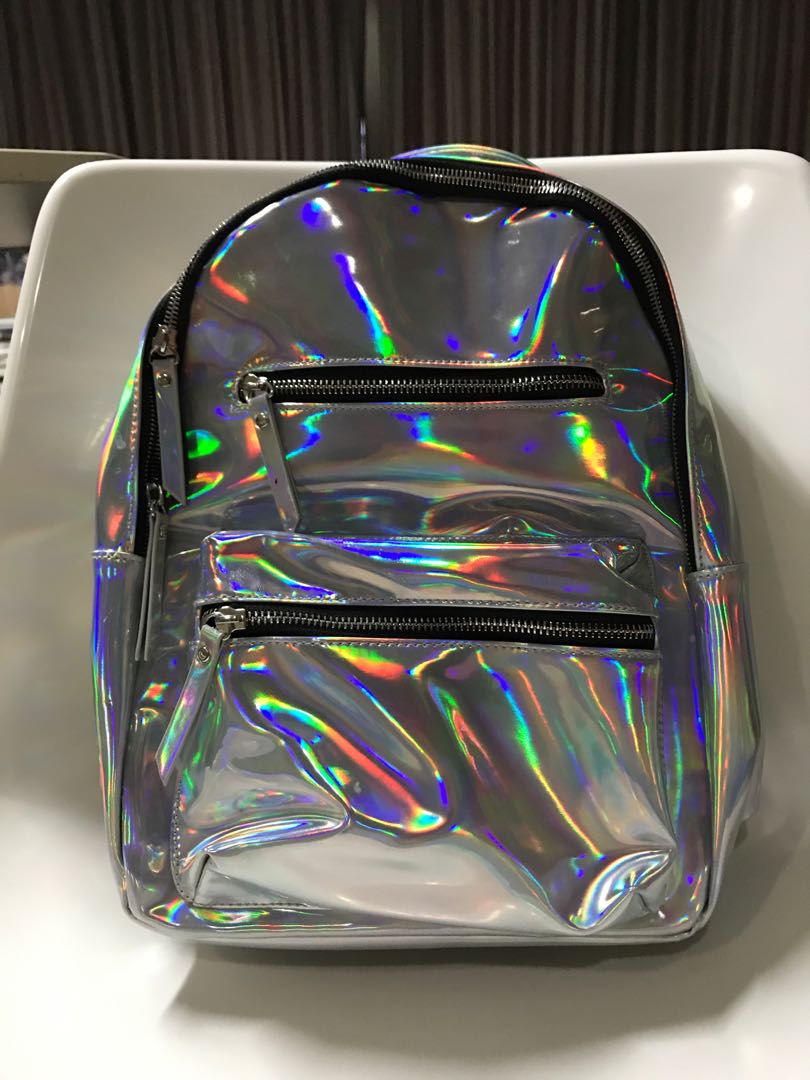 TYPO holographic backpack, Women's Fashion, Bags & Wallets, Backpacks ...