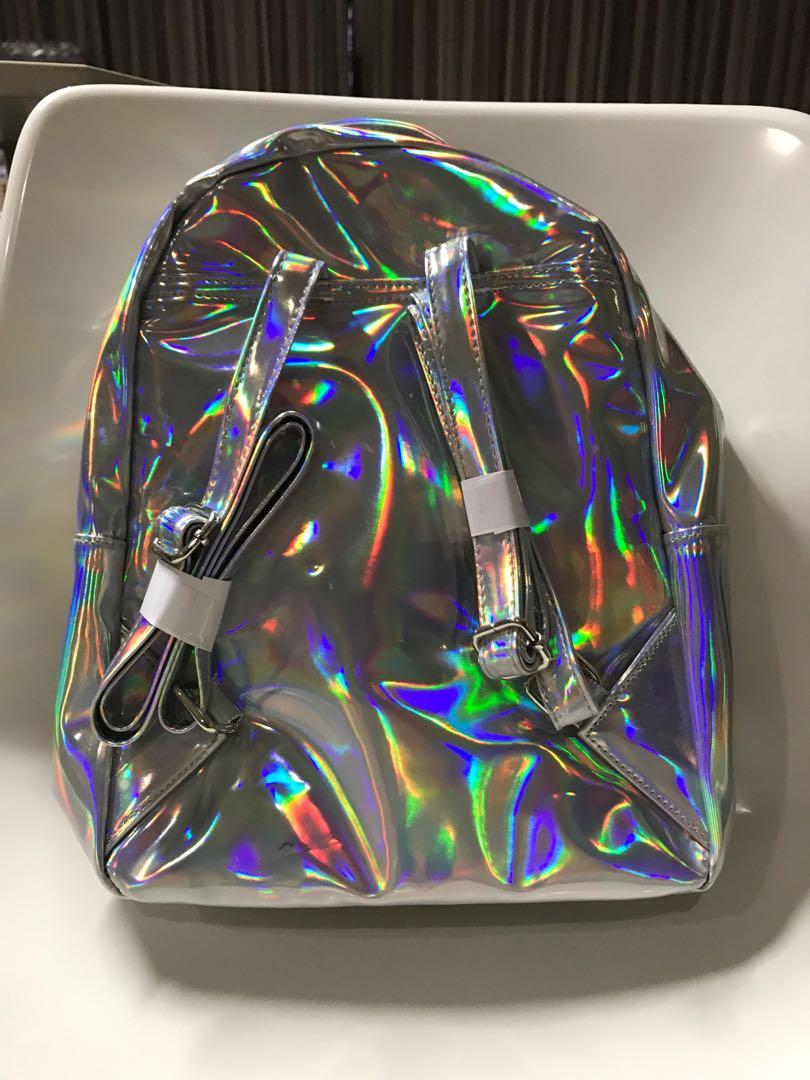 TYPO holographic backpack, Women's Fashion, Bags & Wallets, Backpacks ...