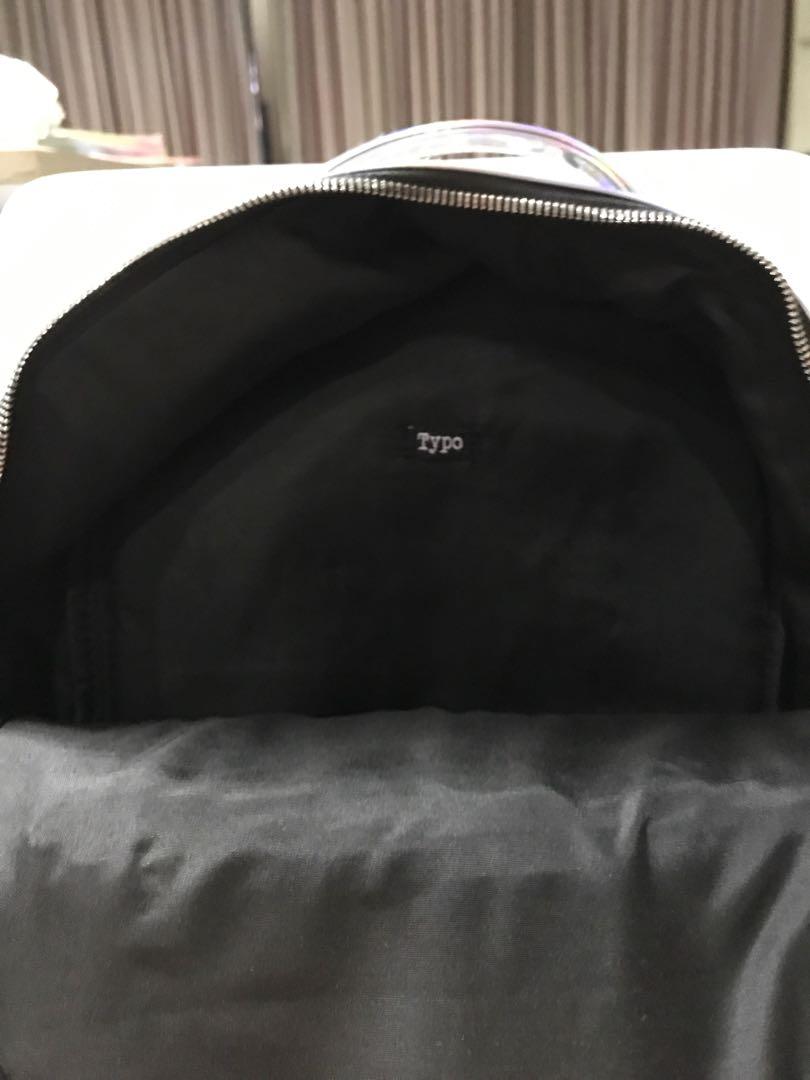 TYPO holographic backpack, Women's Fashion, Bags & Wallets, Backpacks ...
