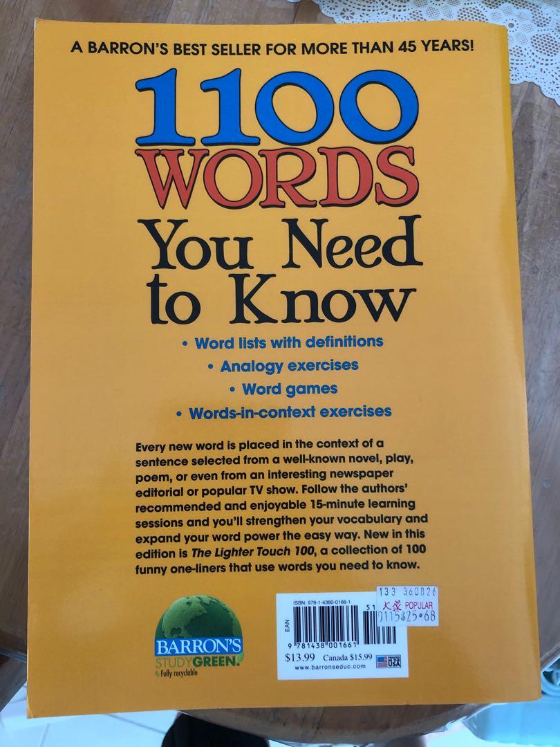 1100 Words You Need to Know, Hobbies & Toys, Books & Magazines, Fiction ...