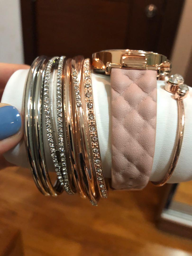 BRAND NEW ROSE GOLD ALDO WATCH AND BANGLES, Women's Fashion, Watches ...