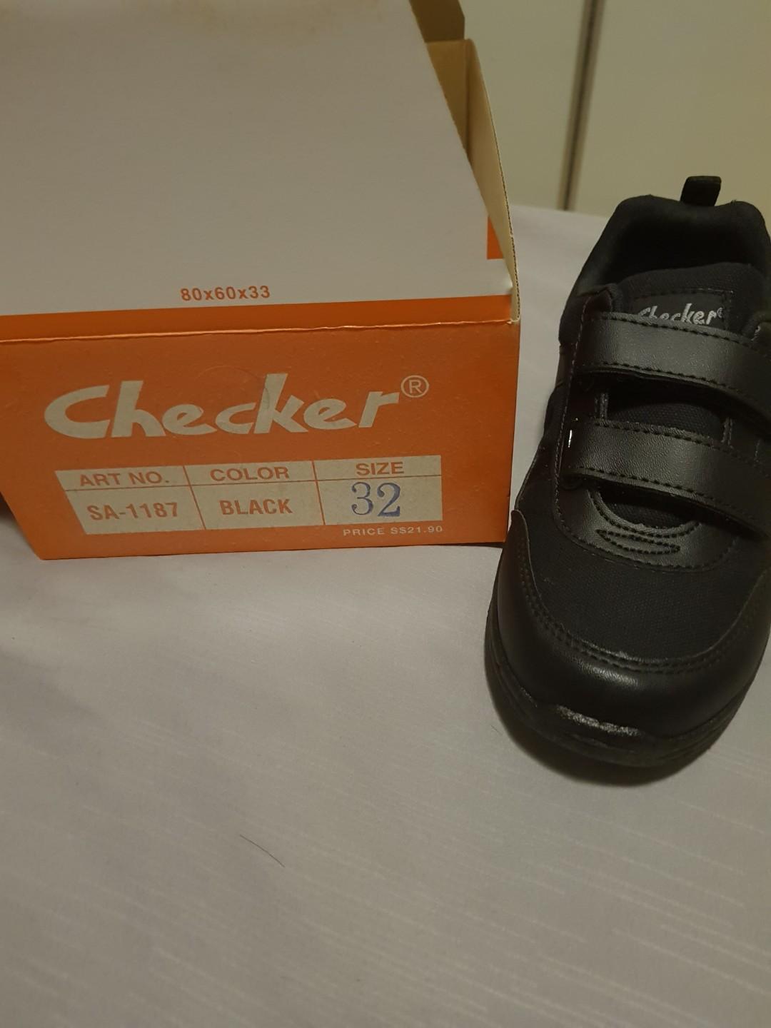 Checker school shoes (black), Babies & Kids, Babies & Kids Fashion on ...