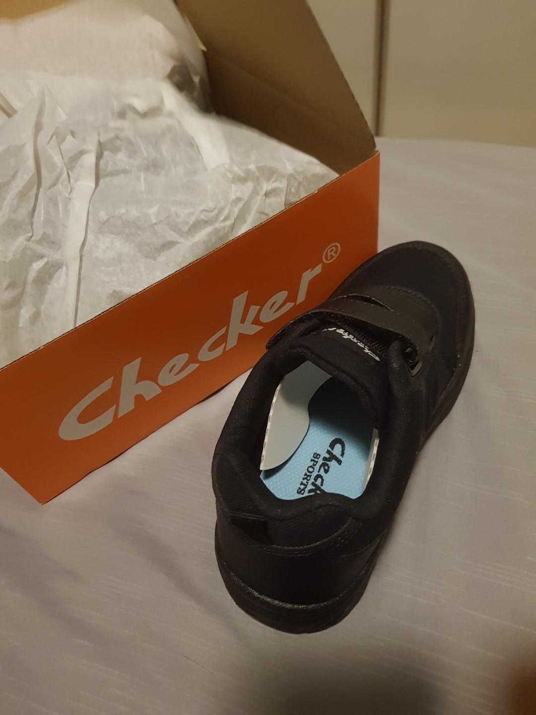 Checker school shoes (black), Babies & Kids, Babies & Kids Fashion on ...