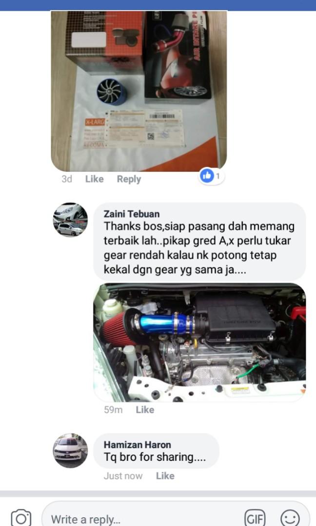 Complete set simota double fan + aluminium air intake pipe + k&n air filter untuk Perodua Alza ...