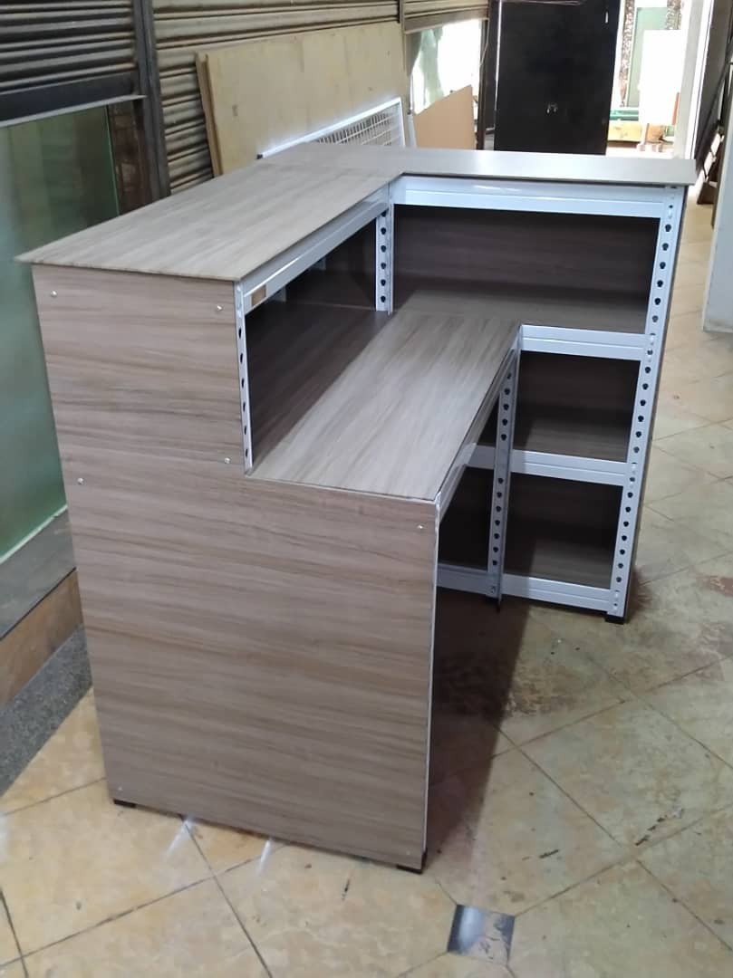 Custom Made L Shape Table Cashier Counter ( Boltless ), Furniture ...