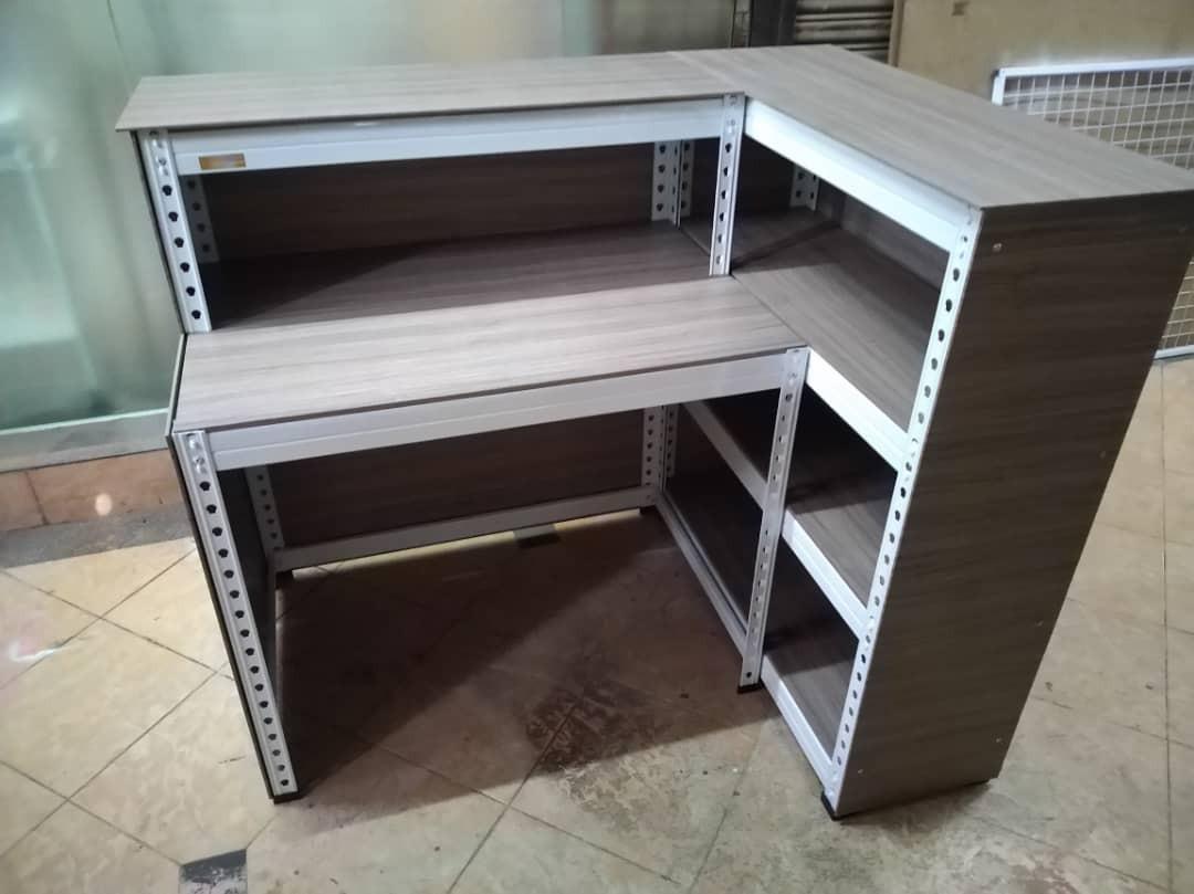 Custom Made L Shape Table Cashier Counter ( Boltless ), Furniture ...