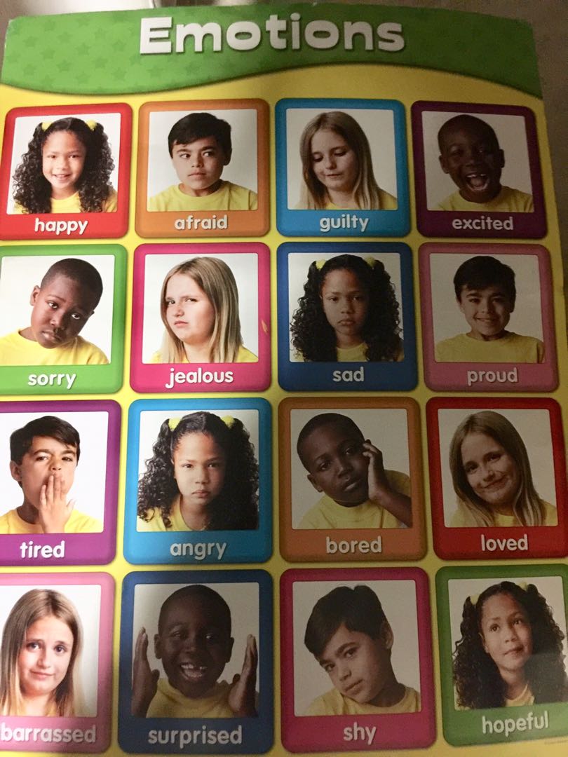 Educational poster emotions, Hobbies & Toys, Toys & Games on Carousell